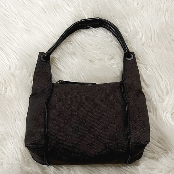Gucci | Bags | Vintage Gucci Gg Monogram Denim Mini Bag Purse Black ...